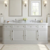 Curved Double Sink Vanity Unit with Marble Top (1700mm)
