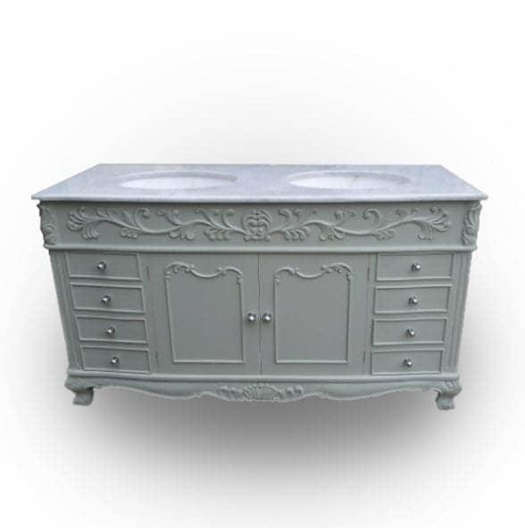 Louis Double Sink Vanity Unit with Marble Top (1500mm)