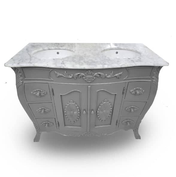 Versailles Double Sink Vanity Unit with Marble Top 1600mm