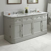 Curved Double Sink Vanity Unit with Marble Top (1700mm)