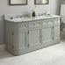 Curved Double Sink Vanity Unit with Marble Top (1700mm)